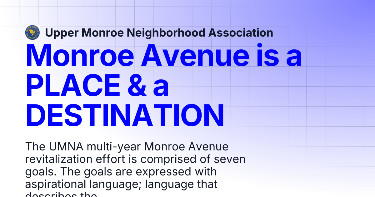 Monroe Avenue is a PLACE & a DESTINATION | Upper Monroe Neighborhood ...