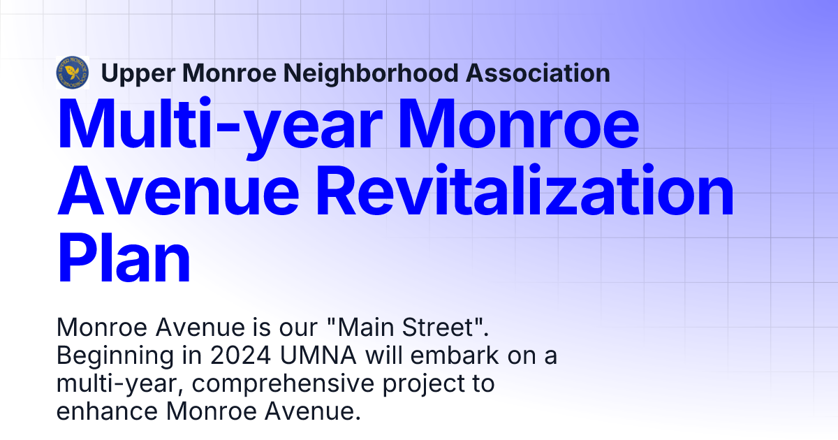 Multi-year Monroe Avenue Revitalization Plan | Upper Monroe ...